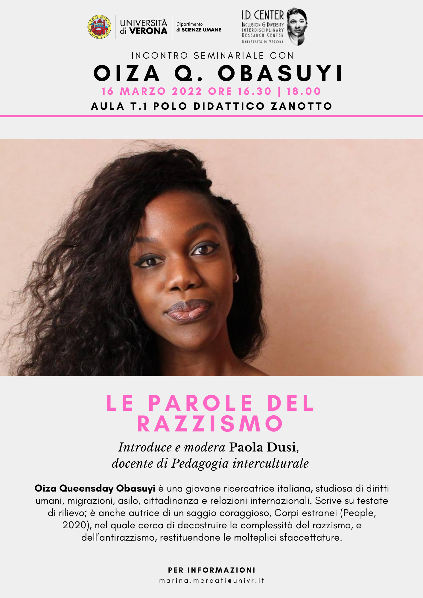 Inclusione e diversità: Anna Osei ospite in ateneo - Univrmagazine